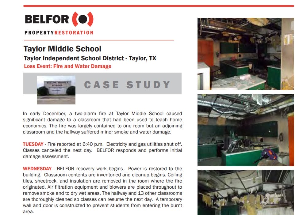 Taylor Middle School - BELFOR Property Restoration - USA